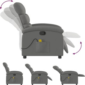 Masážní křeslo s polohovacím mechanismem, tmavě šedé, látkové 3205810
