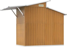Zahradní kůlna hnědá 270 x 130 x 208,5 cm pozinkovaná ocel 316245