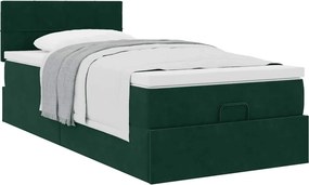 Osmanský rám postele s matrací tmavě šedá 90x200cm samet 3311750