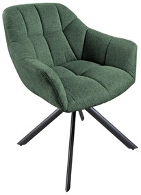 Noble Home Tmavě zelená otočná jídelní židle Lomano