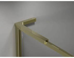 Mexen, Mexen Kioto-F L sprchová stěna s rámem 100 x 202 cm, průhledná 8 mm, zlatá - 800-100-174-50-00