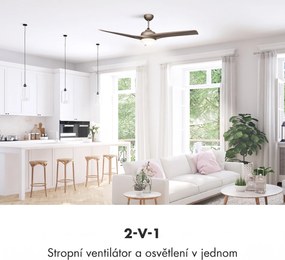 Klarstein Figo, titan, stropní ventilátor, 52 ", 55 W, stropní lampa, 2 x 42 W, dálkový ovladač