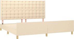 Rám postele bez matrace krémový 200 x 200 cm textil 3125410