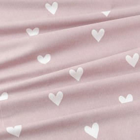 Goldea flanelová látka - srdíčka na pudrově růžovém 240 cm
