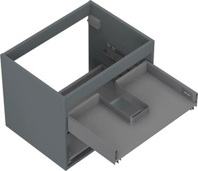 Mexen Box-A, závěsná skříňka 60 cm, 2 zásuvky, grafitová matná, 91AX0-0600-470-2-66