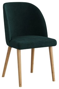 Čalouněná židle zelená s dřevěnými nohami R16 Olbia