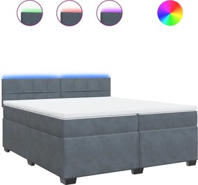 Box spring postel s matrací tmavě šedá 200x200 cm samet 3288703