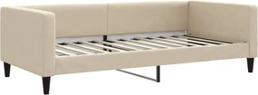 Válenda s přistýlkou a zásuvkami krémová 100 x 200 cm textil 3196641
