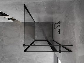 Mexen Mist T, sprchový kout s křídlovými dveřmi, pravý, 70 x 70 cm, 8mm čiré sklo, černý profil, 8A4T-070-070-70-70-P
