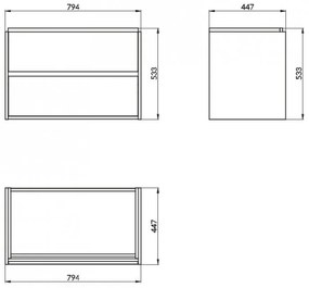Cersanit - SET B105 Crea skříňka + Crea 80 umyvadlo, Bílá, S801-279