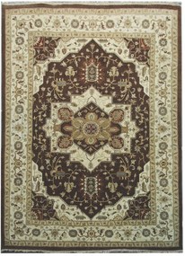 Diamond Carpets India, Ručně vázaný kusový koberec Diamond DC-SIRAPI Brown/ivory, 275x365, hnědá, chodba / předsíň