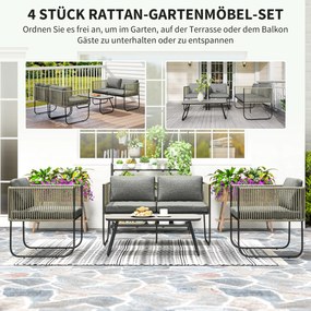 Polyratanový zahradní nábytek set lounge set s pohovkou křeslem stolem polštáři odolný proti povětrnostním vlivům 116 x 60 x 69 cm hnědá+tmavě šedá