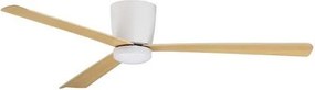 NV 9952335 Stropní ventilátor DELL tělo z hliníku dřevo a matná bílá 3ABS dřevěné listy - NOVA LUCE