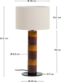 Stolní lampa s textilním stínidlem (výška 61,5 cm) Mavran – Kave Home