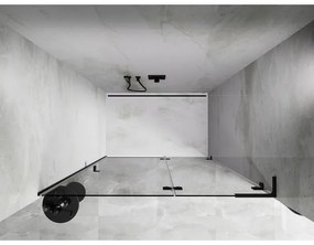 Mexen, Mexen Lunar L Otočné pravé sprchové dveře 130 cm, průhledné, černé - 834L-130-000-70-00-P