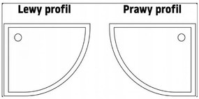 Rea Look, akrylátová čtvrtkruhová sprchová vanička 100x80x6 cm + chromový sifon, pravá, bílá, REA-K7906
