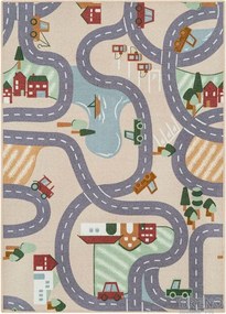Breno Kusový koberec SCANROAD 39 - silnice, 95x133 cm, Vícebarevné