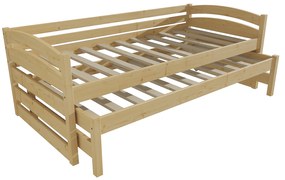 Vomaks Dětská postel s výsuvnou přistýlkou DPV 012 Rozměr: 90 x 180 cm, Barva: bezbarvý lak