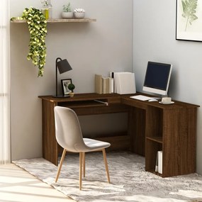 Rohový psací stůl hnědý dub 120 x 140 x 75 cm kompozitní dřevo,  815386
