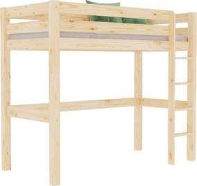 Dřevěná vyvýšená postel MAKALU pro děti 90x200 cm Zvolte barvu: Transparentní lazura