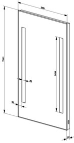 Aqualine Zrcadlo s LED osvětlením 50x70cm, kolébkový vypínač ATH5