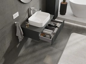 Mexen Rivel, koupelnová skříňka 80 cm, 1 zásuvka, drážkovaná, grafitová matná, 91A20-08023-1-BF66