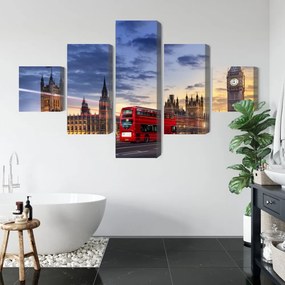 Vícedílný obraz Panorama Westminster A Big Ben, Londýn Nedostatek Nedostatek Přírodní plátno 150x90
