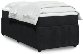Box spring postel s matrací černá 90x190 cm samet 3285610