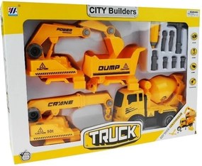 LEAN Toys Sada vozidel na šroubování – betonová míchačka a sklápěč
