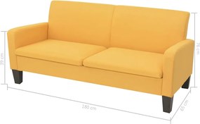 2dílná sedací souprava textil žlutá 278214