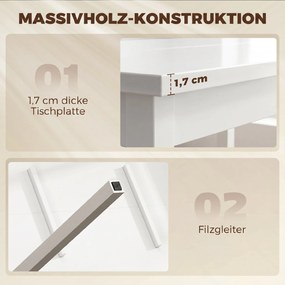 Jídelní sada HOMCOM 5dílná – masivní borovice, bílá, kompaktní do menších prostor