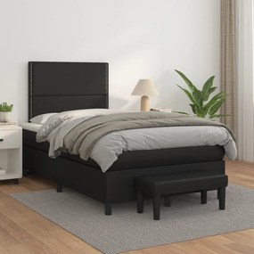 Box spring postel s matrací černá 120 x 200 cm umělá kůže 3137593