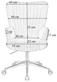 LuxuryForm DESIGN Křeslo AMADEO VELUR na stříbrné podstavě s kolečky - světle šedé