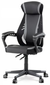 Herní křeslo šedé černé ekokůže MESH PCA mech KA-Y213 GREY
