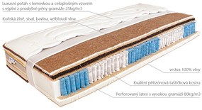 Pružinová matrace Mabo YANA MEDIUM 90 x 200 Potah: Seacell