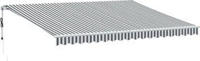 Automatická zatahovací markýza antracitová a bílá 450 x 350 cm 3215798