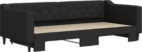 Válenda s přistýlkou černá 90 x 200 cm textil 3197428