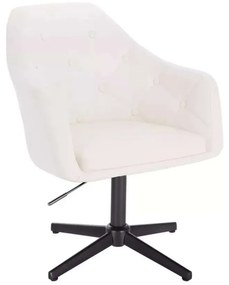 LuxuryForm DESIGN Otočné křeslo ANDORA na černém kříži - bílé
