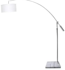 Retro stojací lampa Bianca chrom/bílé