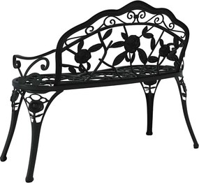 Zahradní lavice 100 cm litý hliník černá 317740