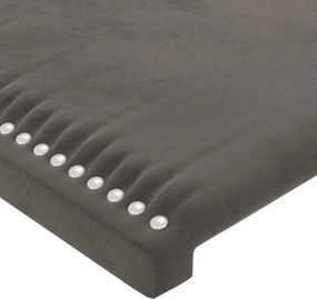 Čelo postele s LED tmavě šedé 144x5x78/88 cm samet 3121521