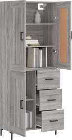 Skříň highboard šedá sonoma 69,5 x 34 x 180 cm kompozitní dřevo 3200007