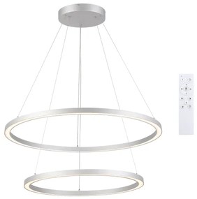 Brilagi-LED Stmívat. lustr na lanku PORTOFINO LED/98W/230V pr. 80 cm stříbrná+DO