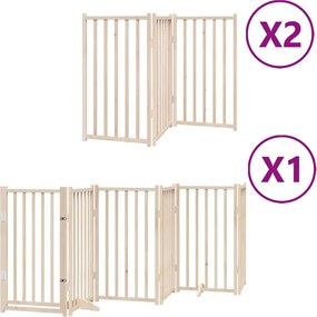 Zábrana pro psy s dvířky skládací 12 panelů 600 cm topol 3155701