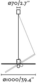 FARO 68590-70 - Lustr na lanku COSTAS 1xE27/15W/230V pr. 100 cm černá/ratan
