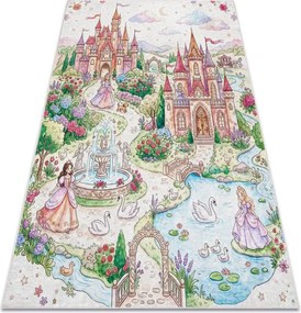 Dětský koberec protiskluzový BAMBINO 61520 krémový / růžový
