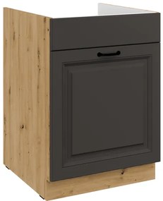 Kuchyňská skříňka Stilo 60 ZL 1S BB korpus dub artisan, dvířka šedá