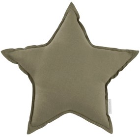 Lněný polštář hvězda olivová 50 cm