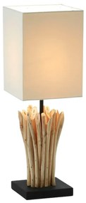 OnaDnes -20% Béžová dřevěná stolní lampa Kave Home Boop