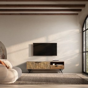 TV stolek z mangového dřeva v přírodní barvě 175x55x40 cm Priya – MOME